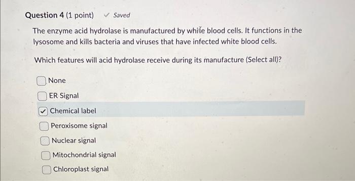 Solved The enzyme MM12 is manufactured and secreted tly | Chegg.com