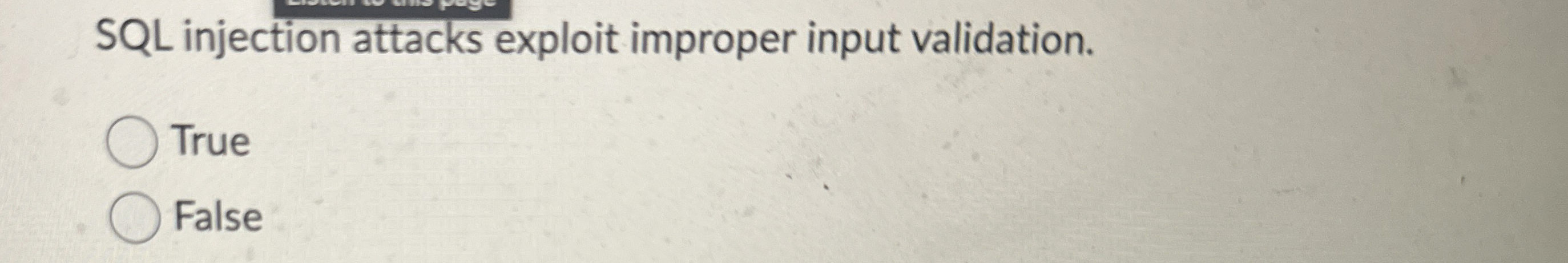 Solved SQL injection attacks exploit improper input | Chegg.com