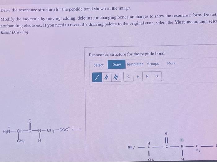 Solved Draw the resonance structure for the peptide bond | Chegg.com