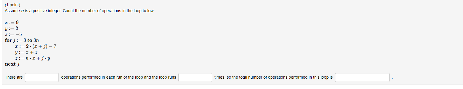 Solved (1 ﻿point)Assume n ﻿is a positive integer. Count the | Chegg.com