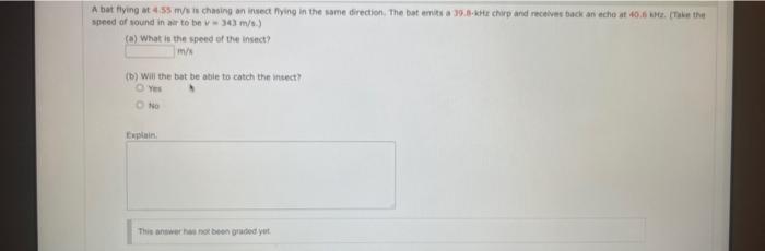Solved A bat flying at 4.55 m/s is chasing an insect fying | Chegg.com