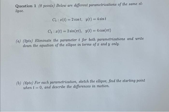 Solved Question 1 ( 8 points) Below are different | Chegg.com