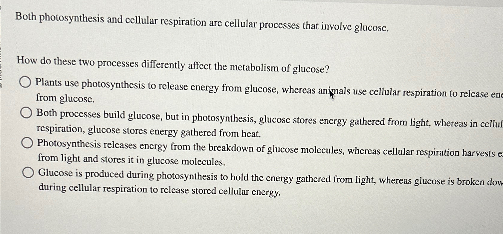 Solved Both photosynthesis and cellular respiration are | Chegg.com