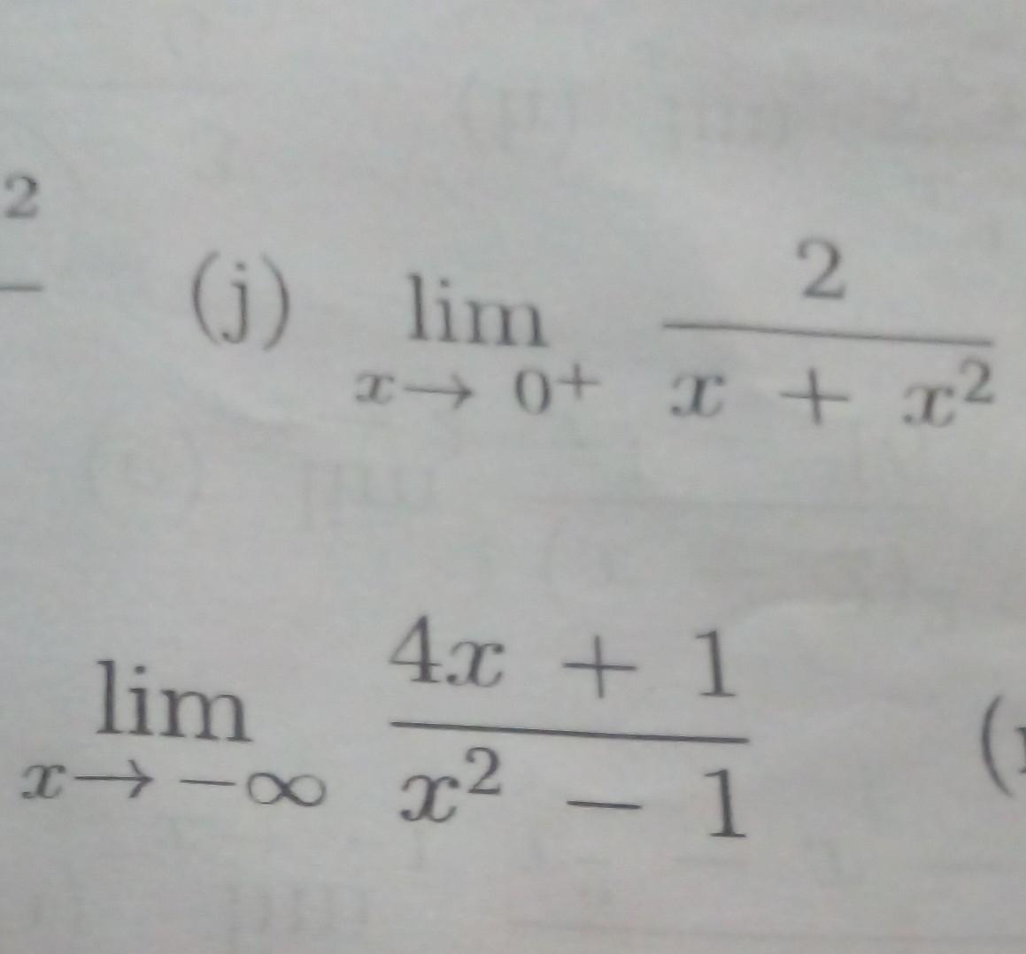 Solved (j) limx→0+x+x22 limx→−∞x2−14x+1 | Chegg.com