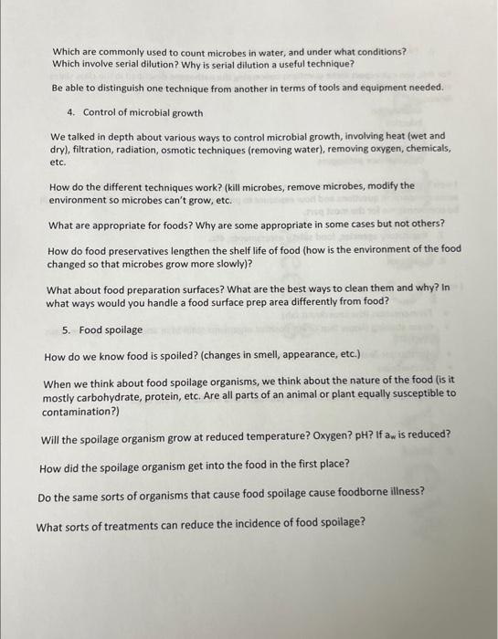 Solved Which are commonly used to count microbes in water, | Chegg.com