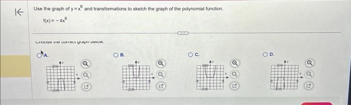 Solved Use the graph of y=x6 and transformations to sketch | Chegg.com