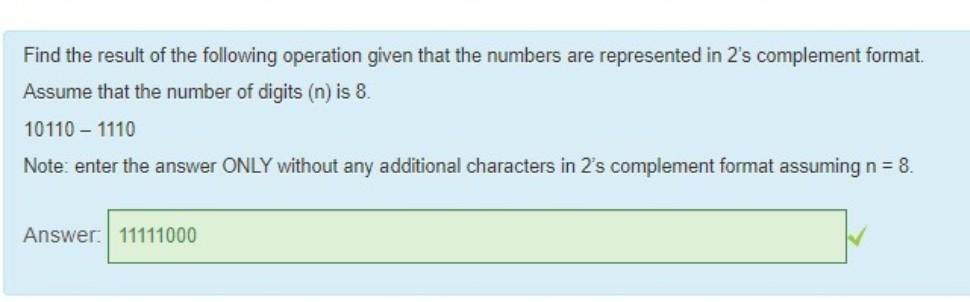 Solved Find the result of the following operation given that | Chegg.com