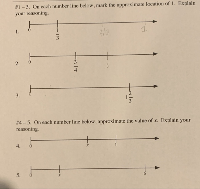 Solved #1 - 3. On each number line below, mark the | Chegg.com