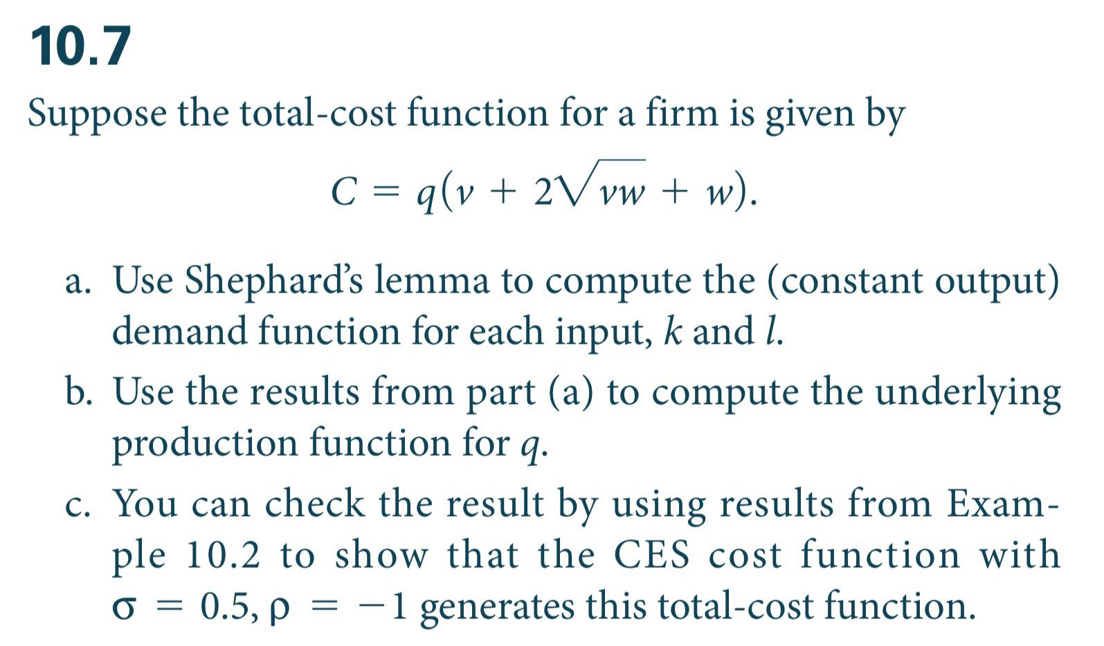 Solved 10.7Suppose the total-cost function for a firm is | Chegg.com