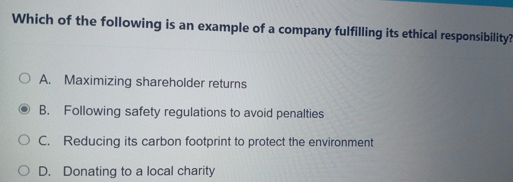 Solved Which of the following is an example of a company | Chegg.com