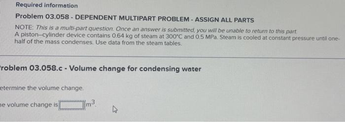 Solved Required information Problem 03.058 - DEPENDENT | Chegg.com