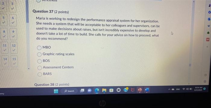 Solved Maria is working to redesign the performance | Chegg.com