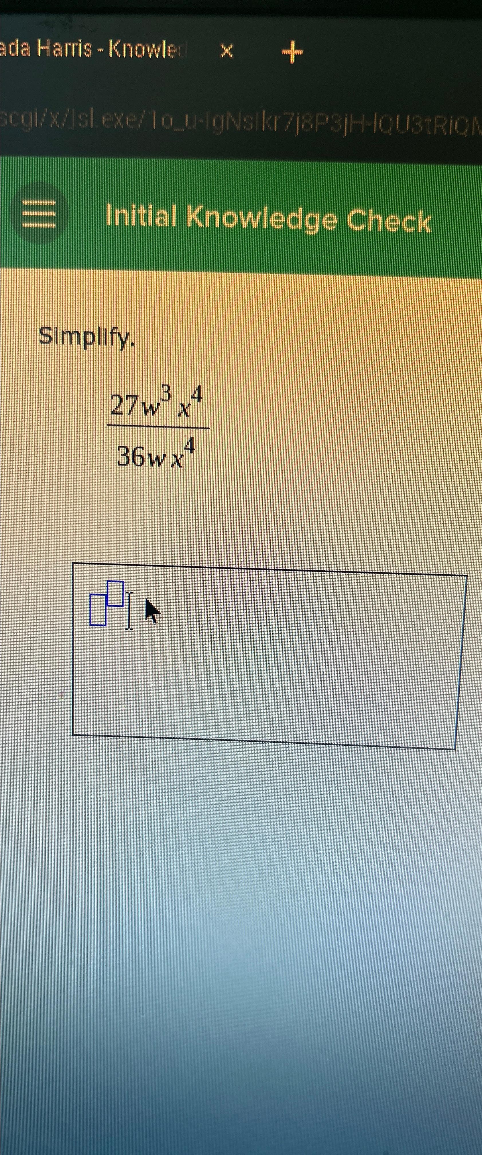 Solved da Harris - KnoweInitial Knowledge | Chegg.com Solved da Harris - KnoweInitial Knowledge | Chegg.com
