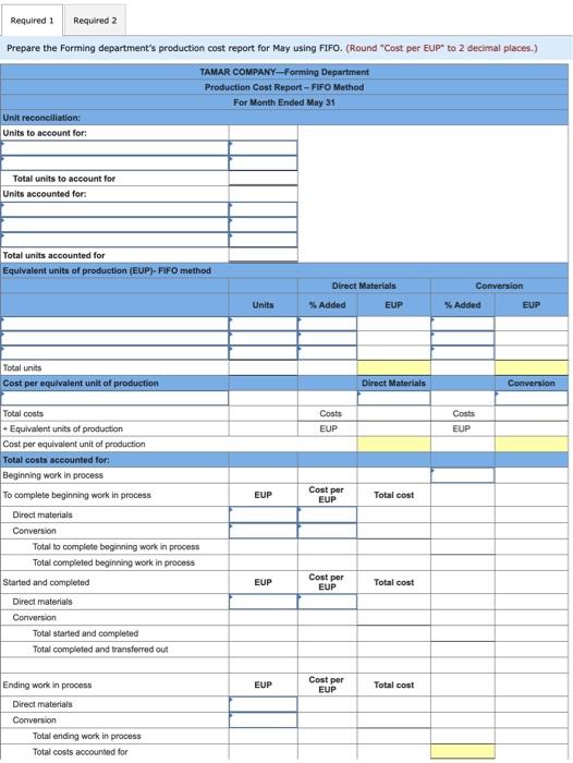 Solved Tamar Company manufactures a single product two | Chegg.com