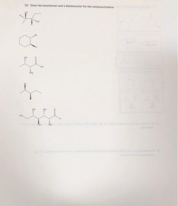Solved 6. Draw the mirror image of the following compound | Chegg.com
