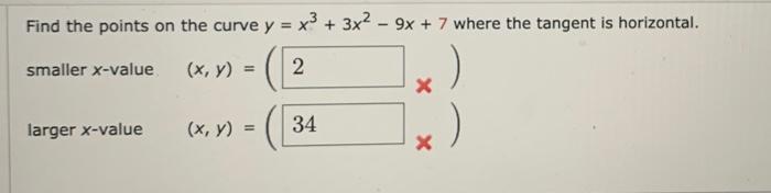 Solved Find The Points On The Curve Y X3 3x2 9x 7