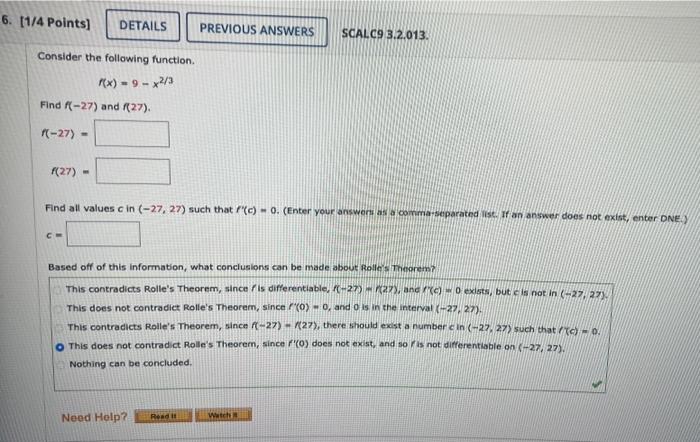 Solved Consider the following function. f(x)=9−x2/3 Find | Chegg.com