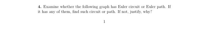 Solved 4. Examine whether the following graph has Euler | Chegg.com