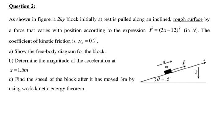 Solved As shown in figure, a 2 kg block initially at rest is | Chegg.com