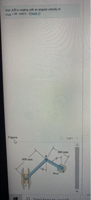 Solved Rod AB is rotating with an angular velocity of WAN66 | Chegg.com