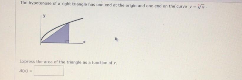 Solved The hypotenuse of a right triangle has one end at the | Chegg.com