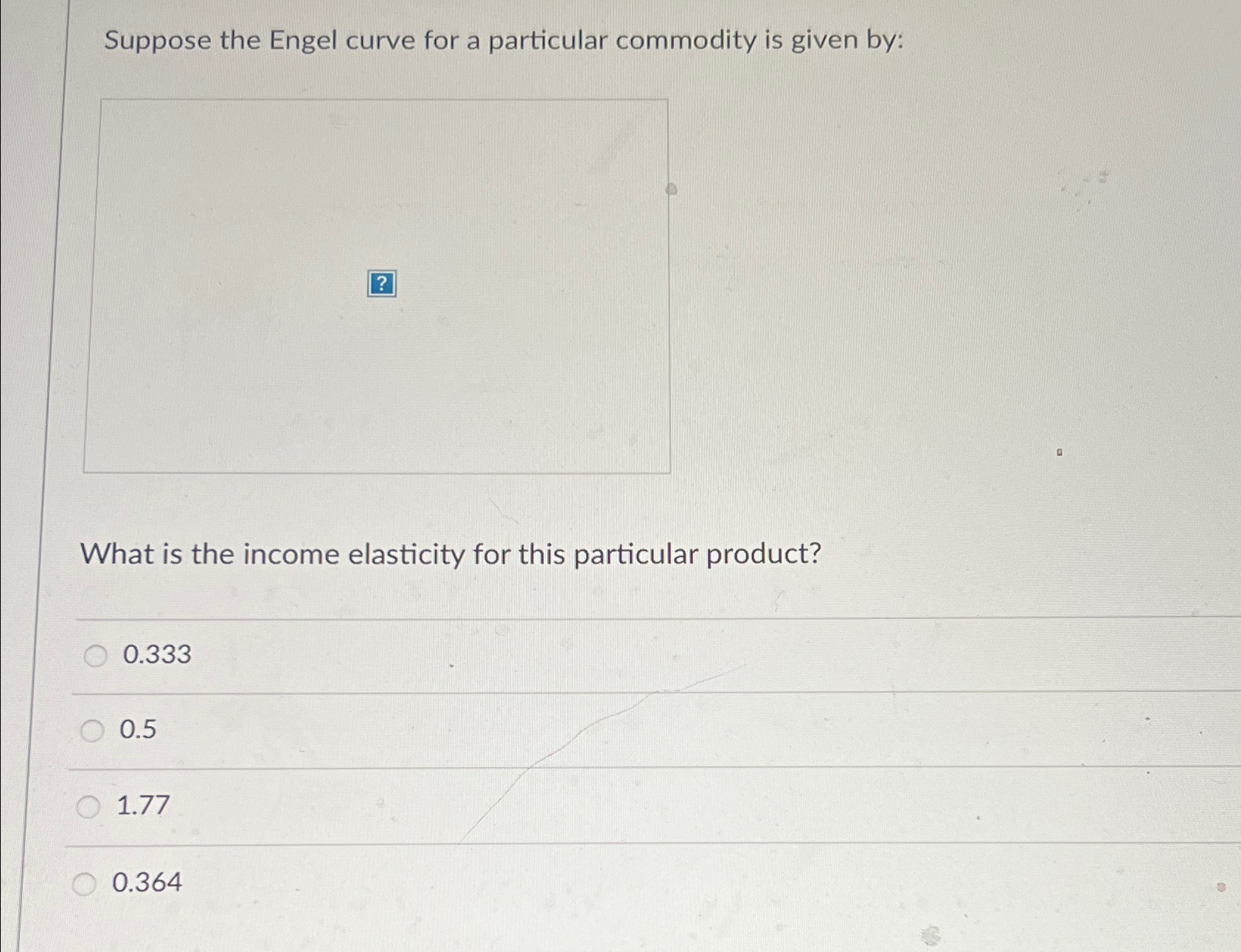 Solved Suppose the Engel curve for a particular commodity is | Chegg.com