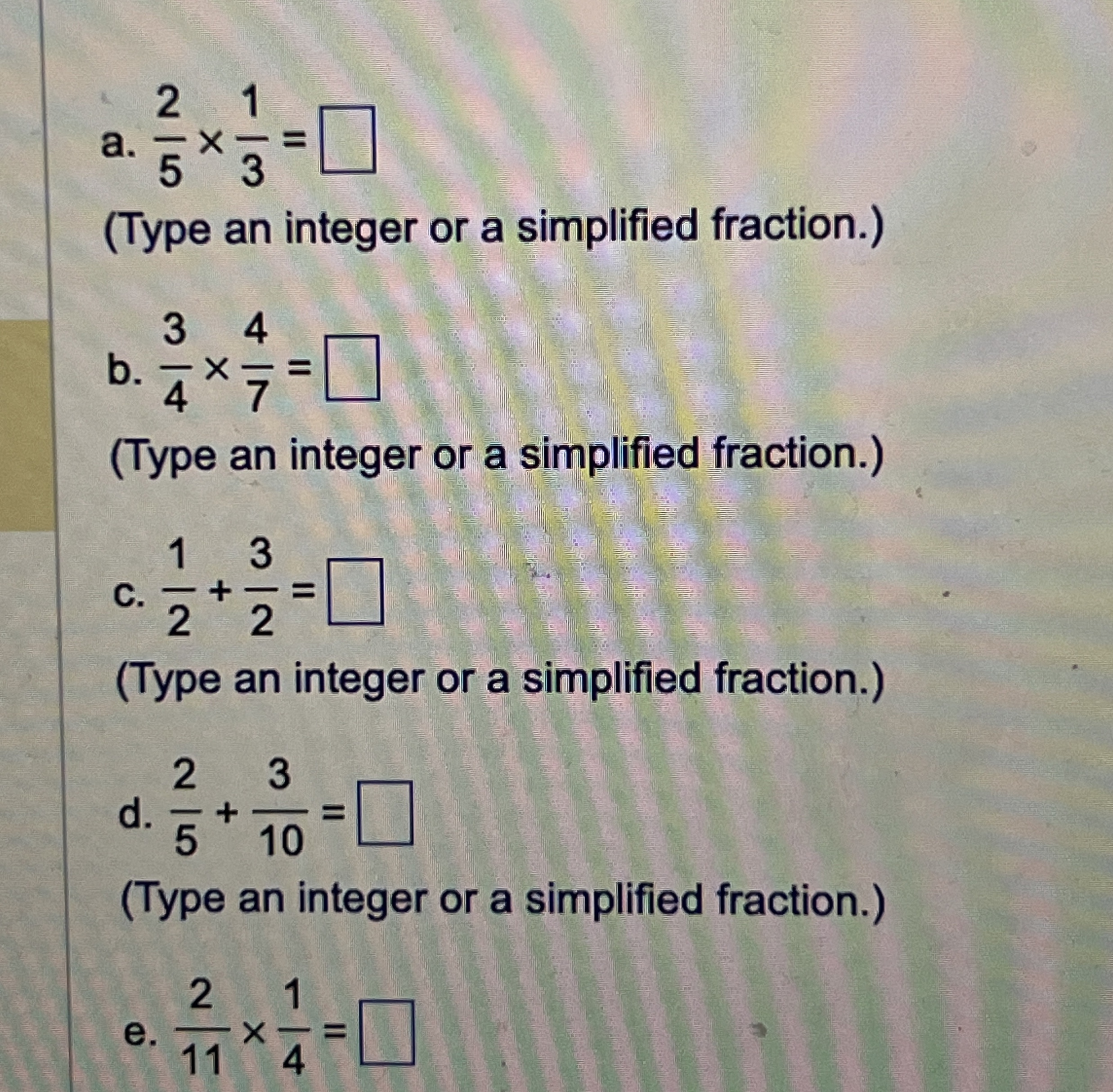 Solved a. 25×13=(Type an integer or a simplified | Chegg.com
