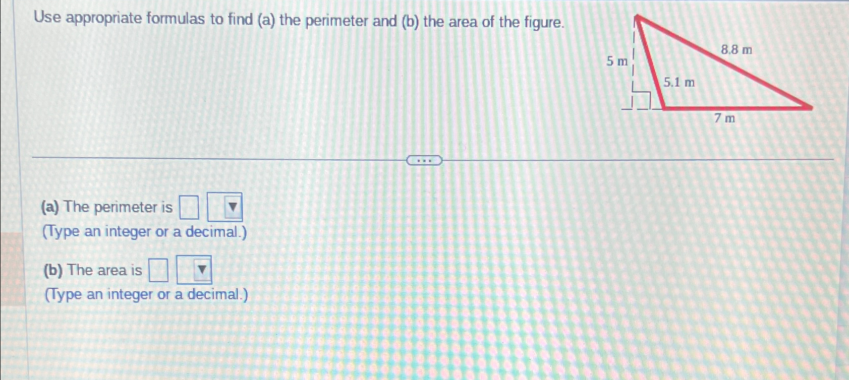 Solved Use appropriate formulas to find (a) ﻿the perimeter | Chegg.com