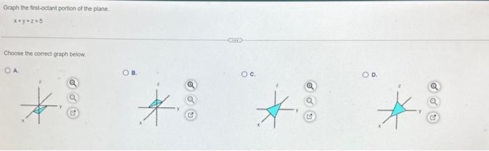 Solved Graph the first-octant portion of the plane. x+y+z=5 | Chegg.com