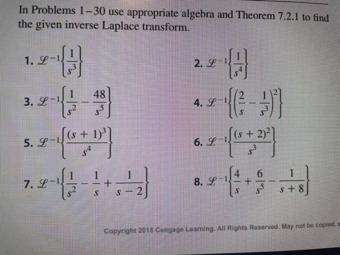 Solved In Problems 1-30 use appropriate algebra and Theorem | Chegg.com