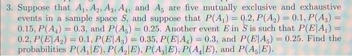 Solved 3. Suppose that A1,A2,A3,A4, and A5 are five mutually | Chegg.com