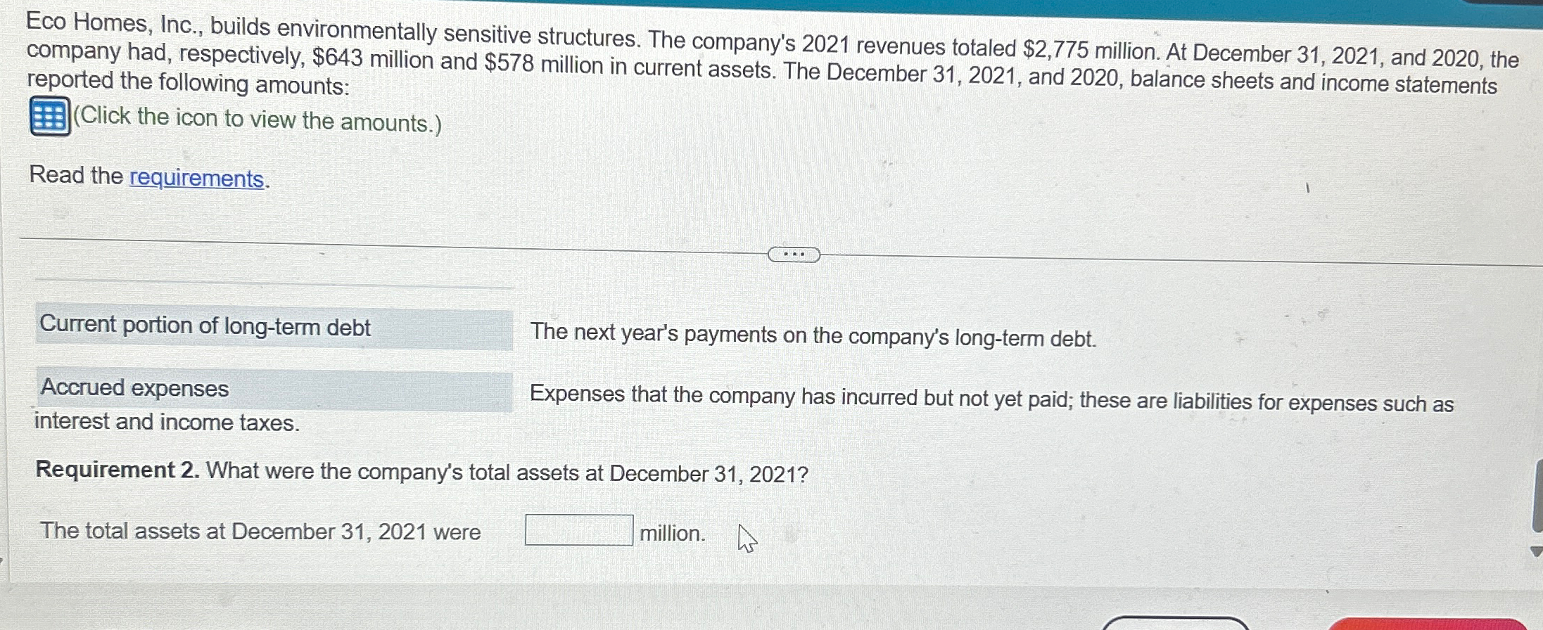 Solved Eco Homes, Inc., builds environmentally sensitive | Chegg.com