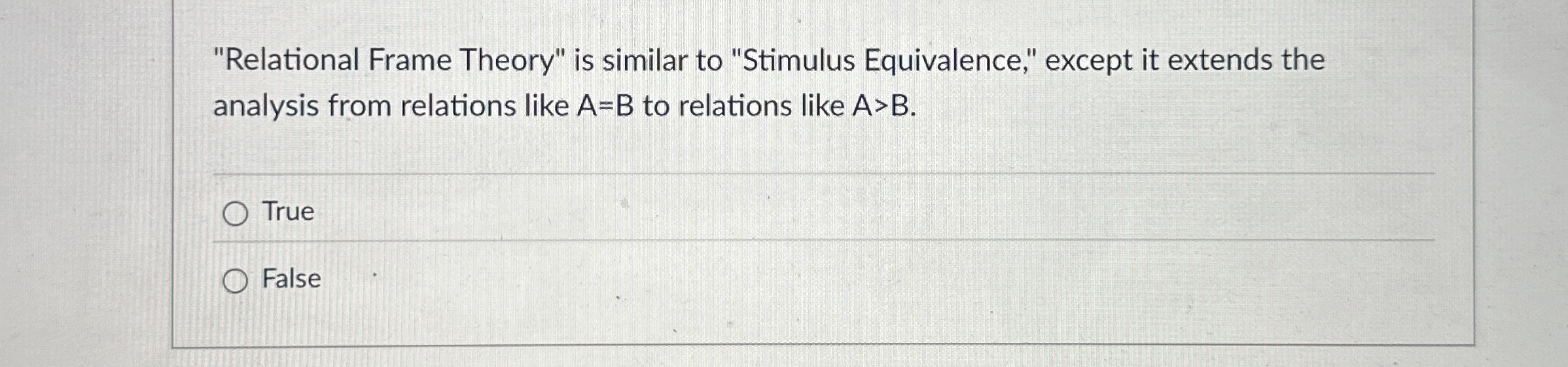 Solved "Relational Frame Theory" is similar to "Stimulus | Chegg.com