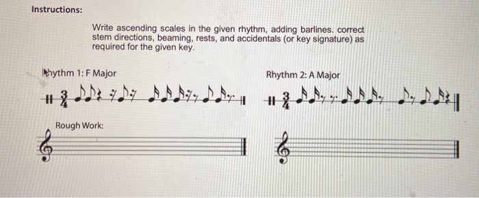 Solved Instructions: Write ascending scales in the given | Chegg.com Solved Instructions: Write ascending scales in the given | Chegg.com