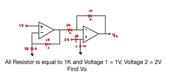 Solved IK IVO IK IK vo 2 th RIK IKER All Resistor is equal | Chegg.com