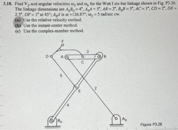 Solved 18. Find VF and angular velocities ω5 and ω6 for the | Chegg.com