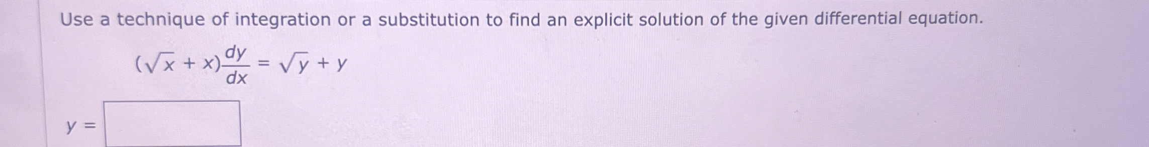 Solved Use a technique of integration or a substitution to | Chegg.com