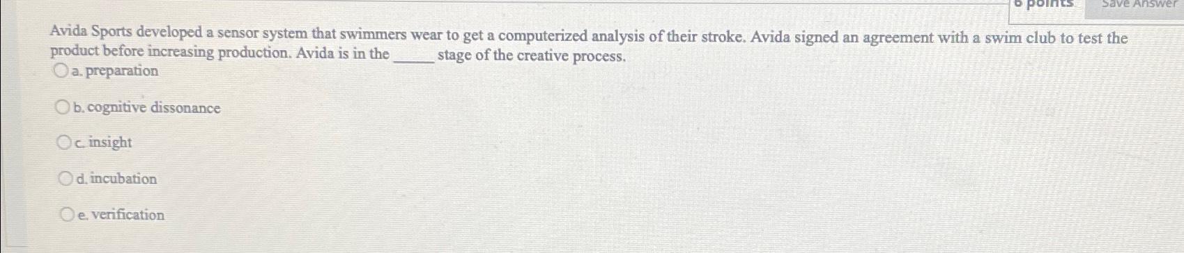 Solved Avida Sports developed a sensor system that swimmers | Chegg.com