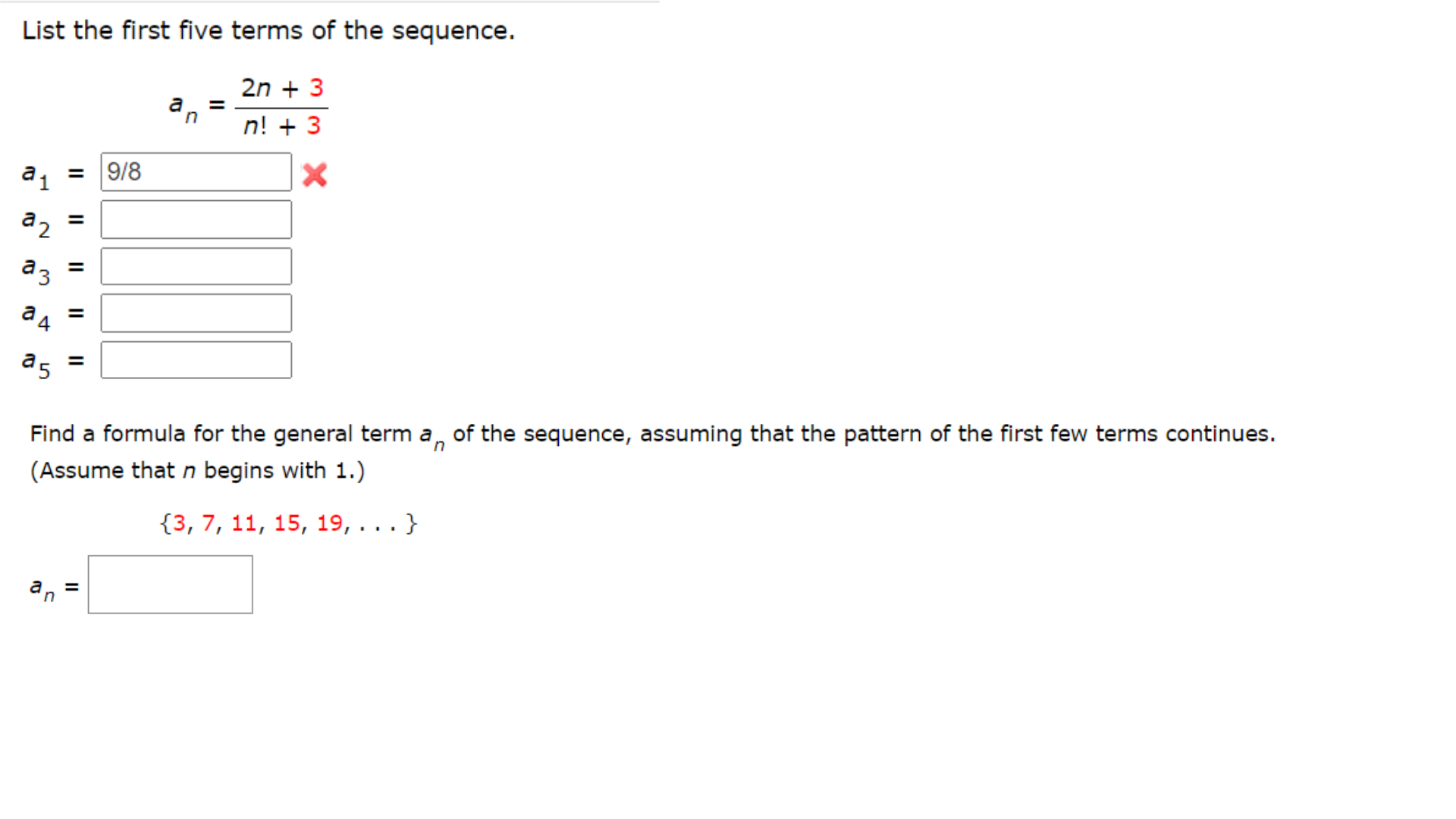 Solved List the first five terms of the | Chegg.com