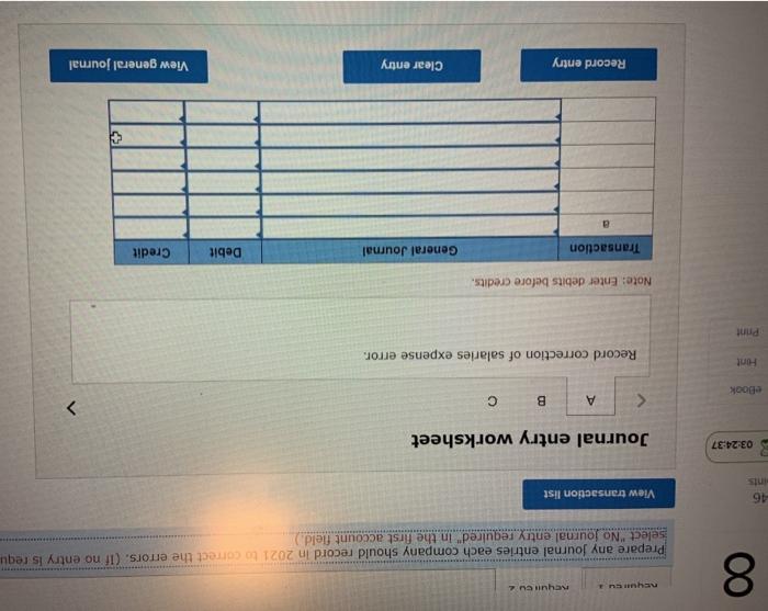 Solved Below are three independent and unrelated errors. a. | Chegg.com