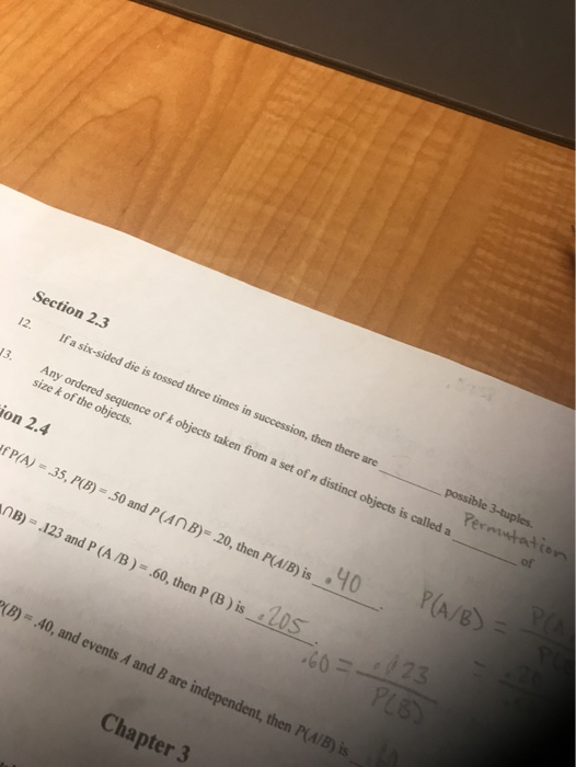Solved Section 2.3 12. If a six-sided die is tossed three | Chegg.com