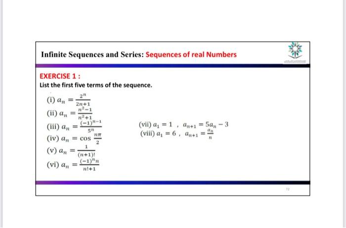 Solved Infinite Sequences and Series: Sequences of real | Chegg.com