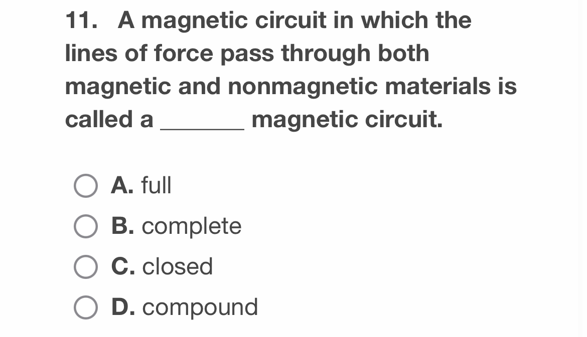 Solved A magnetic circuit in which the lines of force pass | Chegg.com