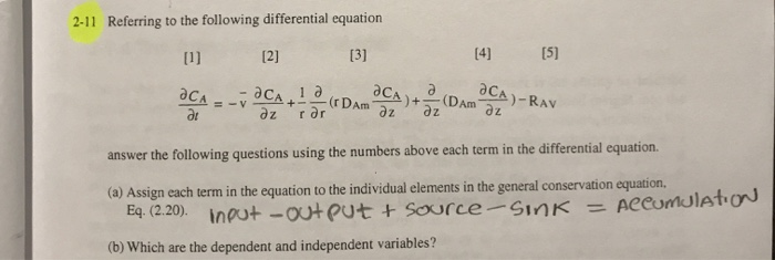 Solved 2-11 Referring to the following differential equation | Chegg.com