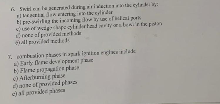 Solved 6. Swirl can be generated during air induction into | Chegg.com