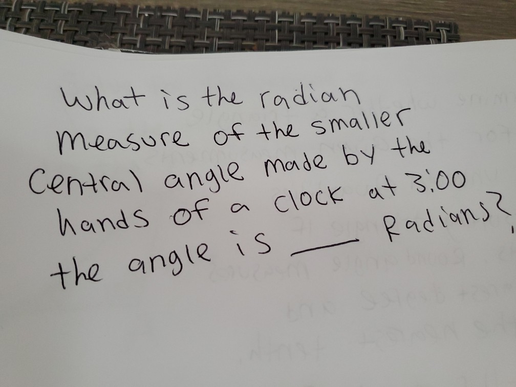 Solved Central angle made by the What is the radian Measure | Chegg.com