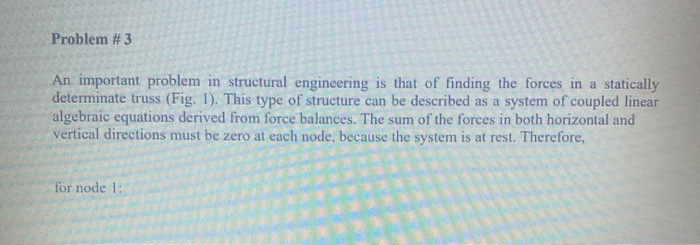 Solved Problem #3 An important problem in structural | Chegg.com