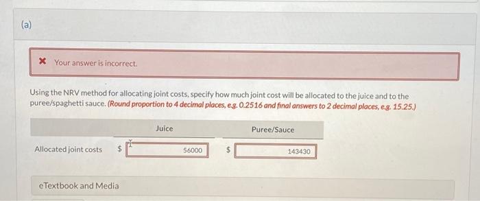 Solved Using the NRV method for allocating joint costs, | Chegg.com