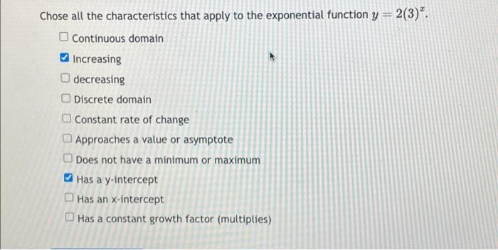 Solved Chose all the characteristics that apply to the | Chegg.com