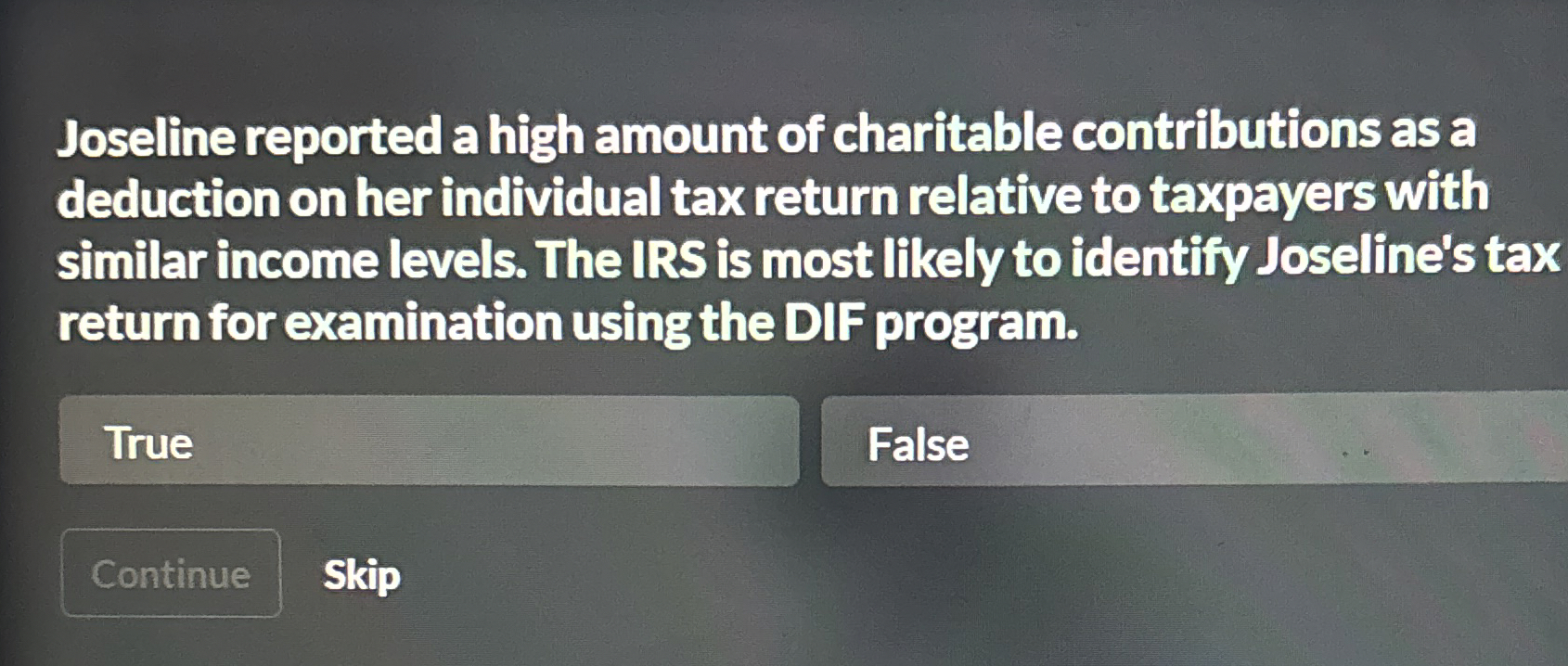 Solved Joseline reported a high amount of charitable | Chegg.com